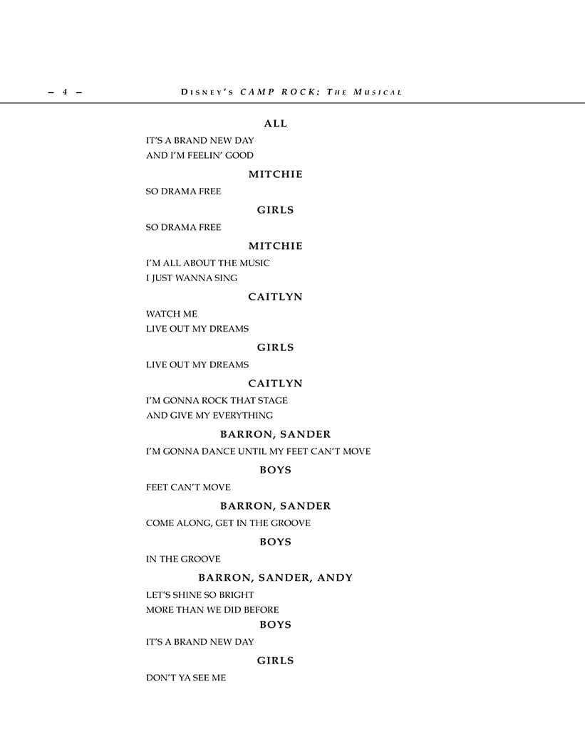 Scripts & Music | Disney Channel on Stage