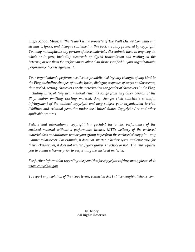 Scripts & Music | Disney Channel on Stage